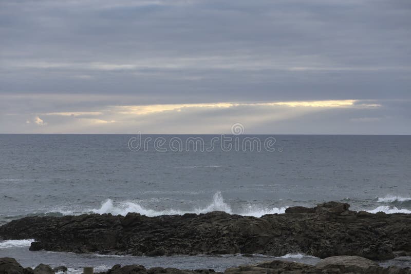 Calm Seascape in the Evening Stock Image - Image of bright, evening ...