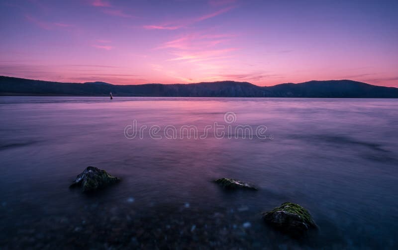 Calm Seascape with Cloudy Sky Stock Image - Image of cloudy, outdoor ...