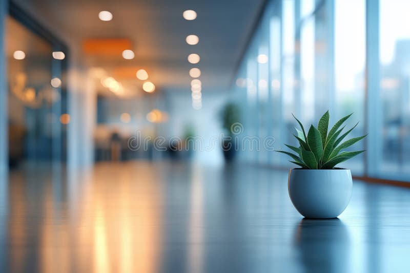 Calm Serene Office Space Lush Greenery Soothing Atmosphere Stock Photos ...