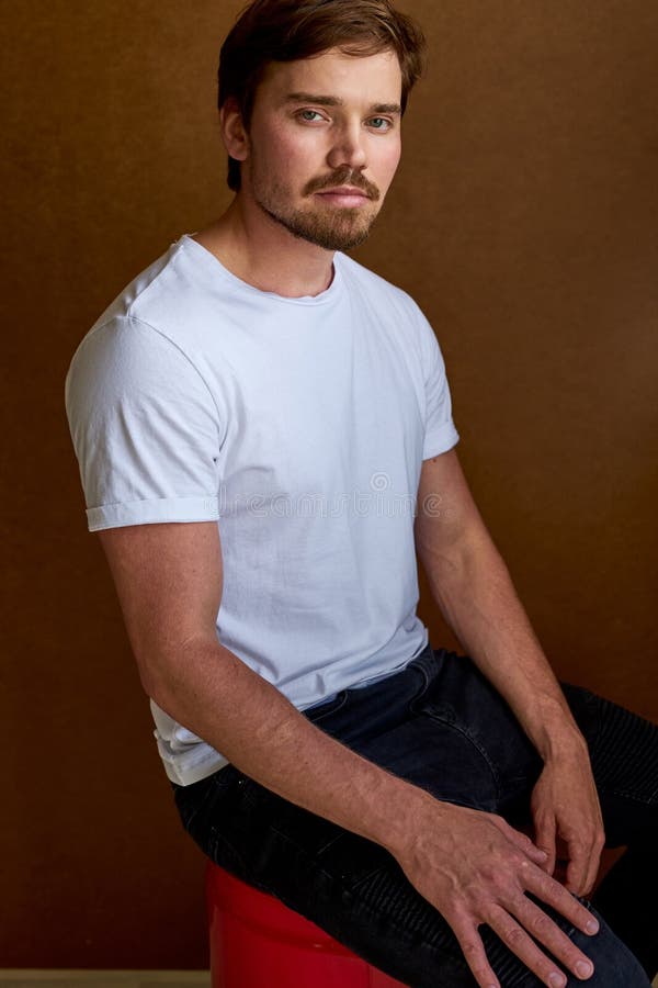 Calm and Silent Male Looking at Camera, Studio Shoot Stock Photo ...