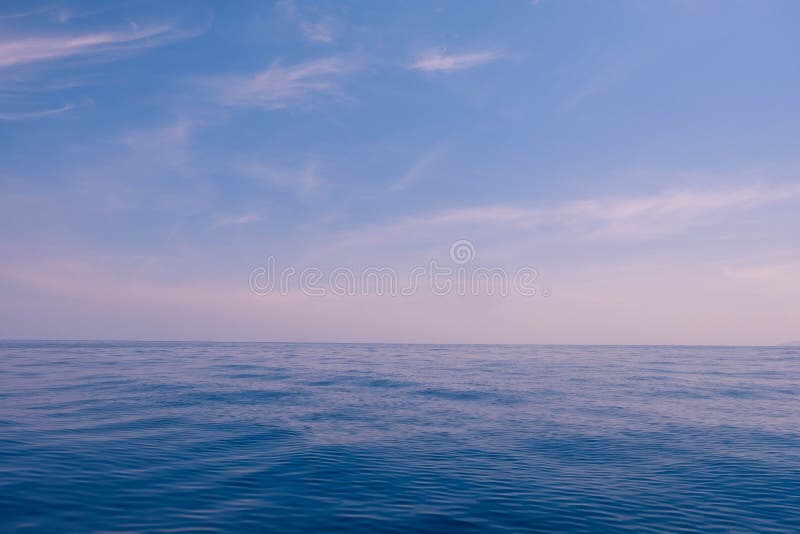 Calm Sky and Blue Ocean in Morning Stock Photo - Image of high ...
