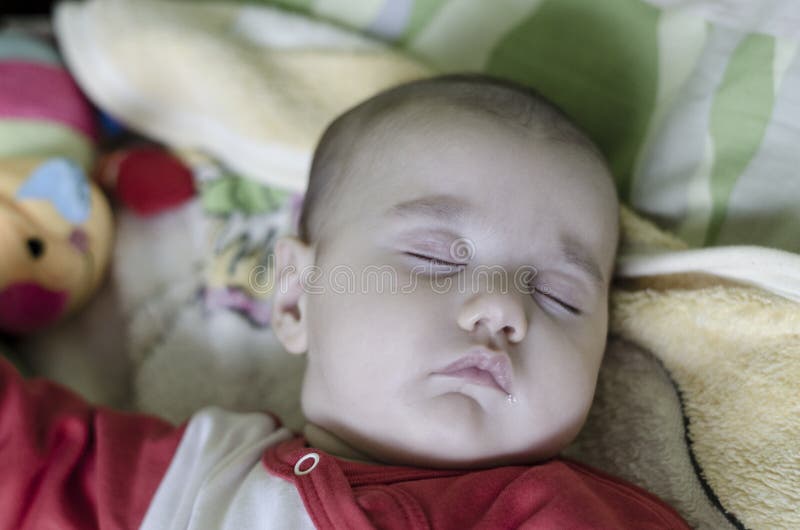 Calm sleeping baby stock image. Image of doze, eyelid - 69243189
