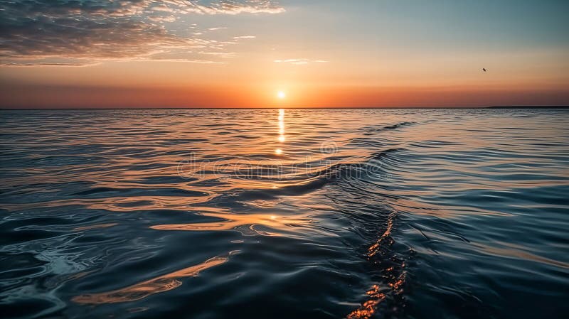 Calm. Smooth Surface of the Sea Stock Illustration - Illustration of ...