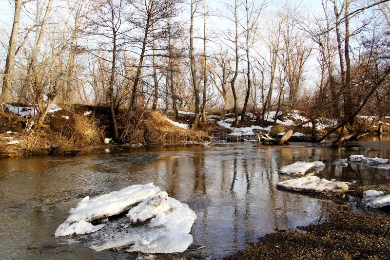Spring River Landscape on a Sunny Day Stock Photo - Image of outdoor ...
