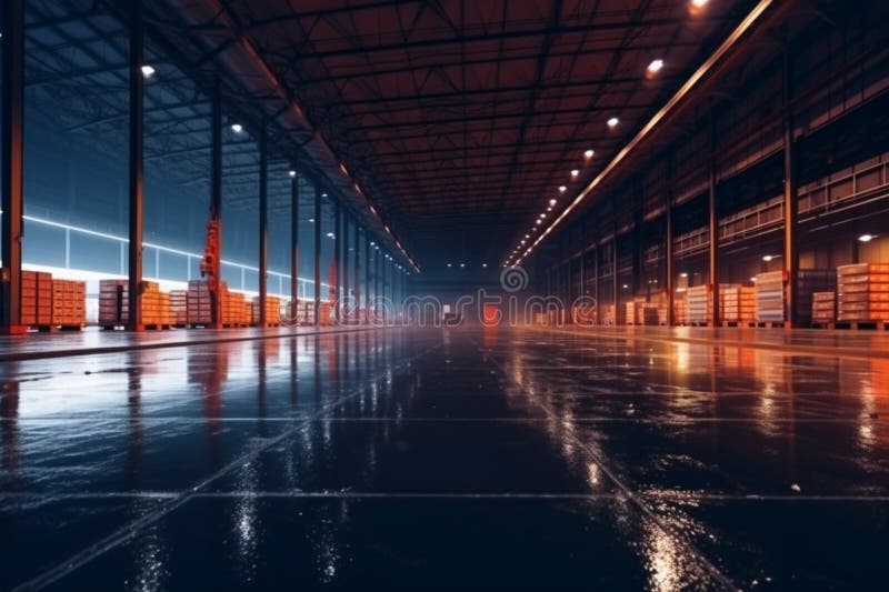Calm before the Storm, Empty Warehouse in the Logistics Hub Stock ...