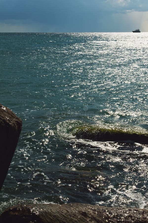 Calm before the Storm on the Sea Stock Image - Image of black, people ...
