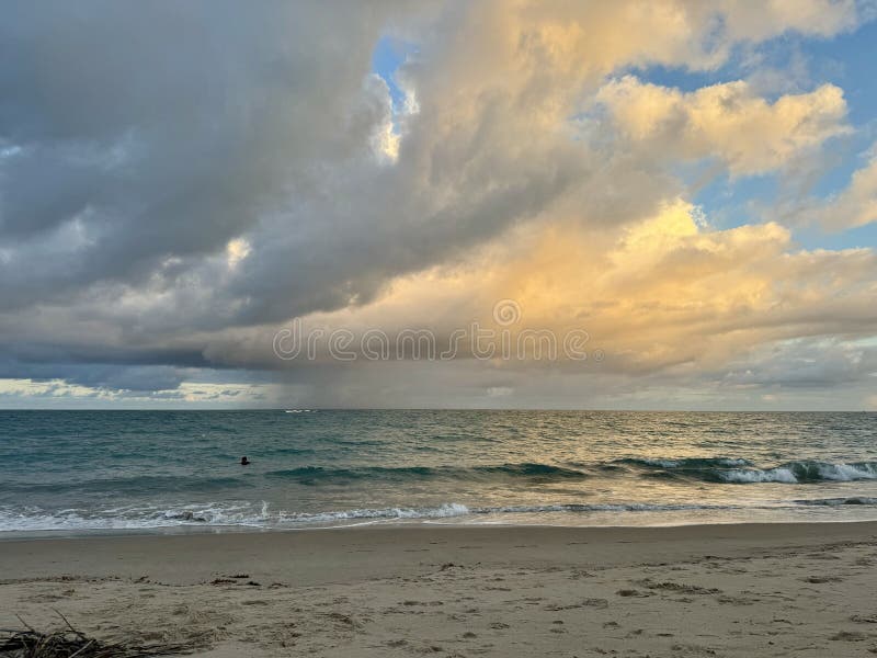Calm before the Storm at Sunset Stock Image - Image of wave, dusk ...