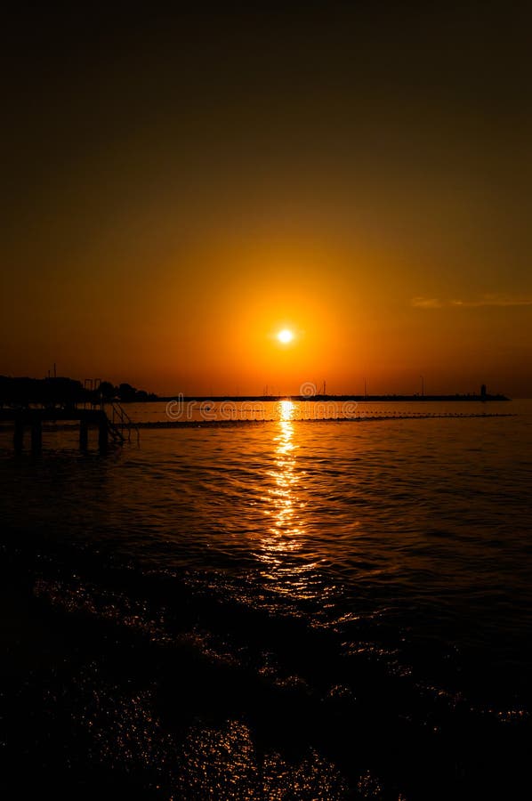 Calm Sunset Bay stock photo. Image of light, open, clear - 57845620