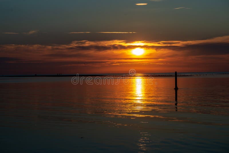 Calm Sunset with No Wind on the Lake Stock Image - Image of person ...