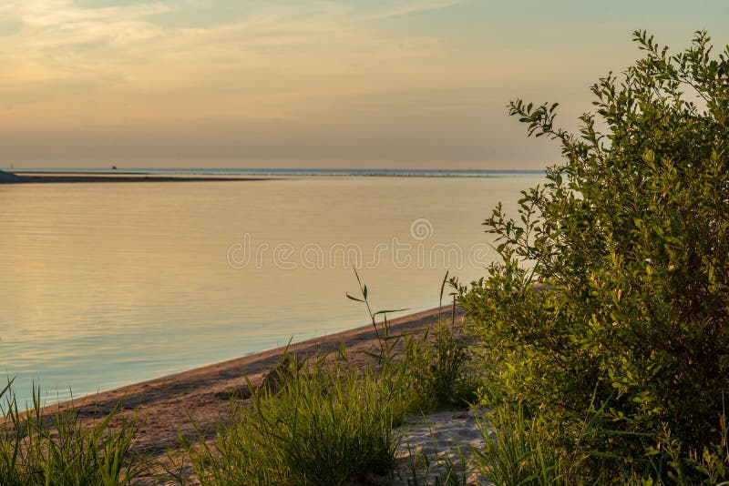 Calm Sunset with No Wind on the Lake Stock Image - Image of wind ...