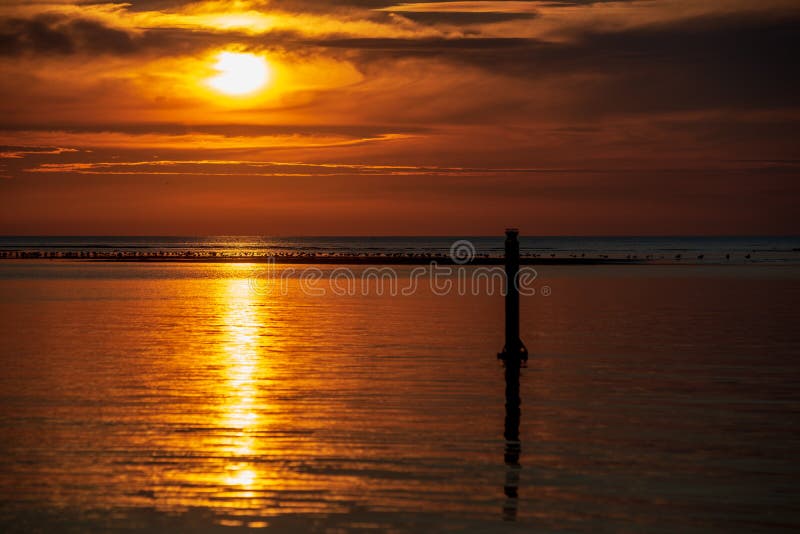 Calm Sunset with No Wind on the Lake Stock Image - Image of evening ...