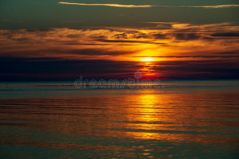 Calm Sunset with No Wind on the Lake Stock Image - Image of wildlife ...