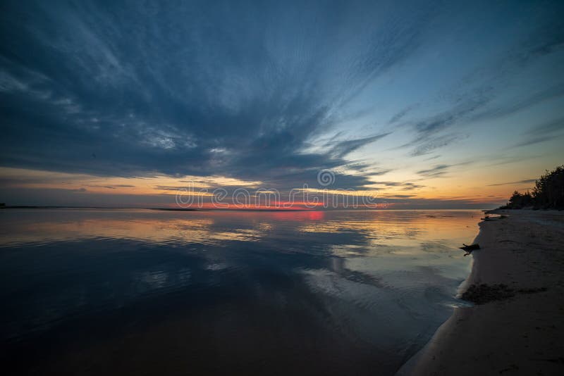 Calm Sunset with No Wind on the Lake Stock Photo - Image of pool, swan ...
