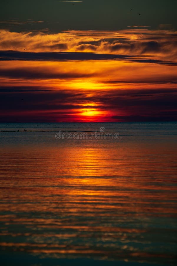 Calm Sunset with No Wind on the Lake Stock Photo - Image of evening ...