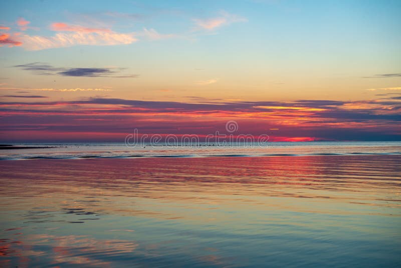 Calm Sunset with No Wind on the Lake Stock Image - Image of pool ...