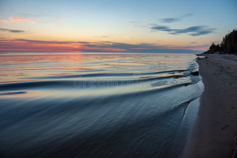 Calm Sunset with No Wind on the Lake Stock Image - Image of landscape ...