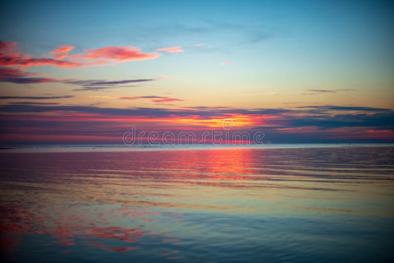 Calm Sunset with No Wind on the Lake Stock Photo - Image of outdoors ...