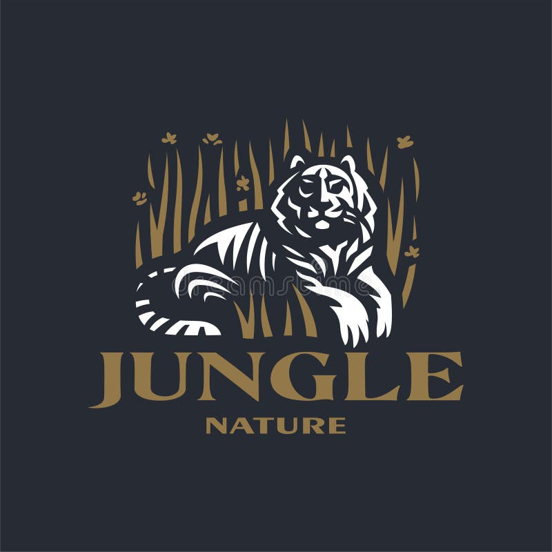 Calm tiger lying stock vector. Illustration of safari - 203744591