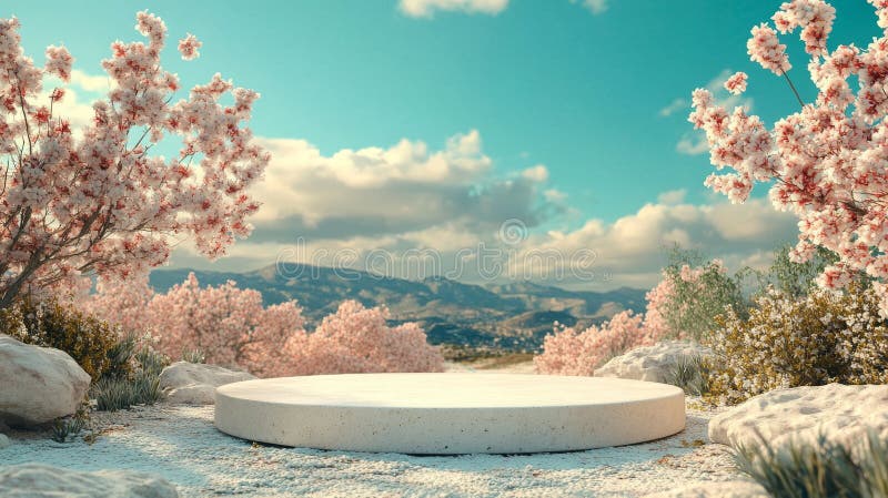 A Calm, Uncluttered Outdoor Environment Enveloped by Blooming Flowers ...