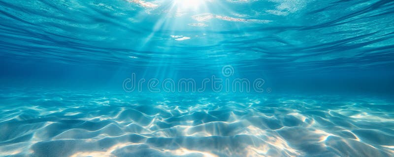 Calm Underwater View with Light on Sandy Bottom Stock Photo - Image of ...