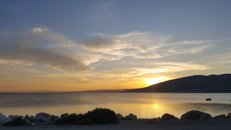 Calm view from the beach stock image. Image of view - 150459929