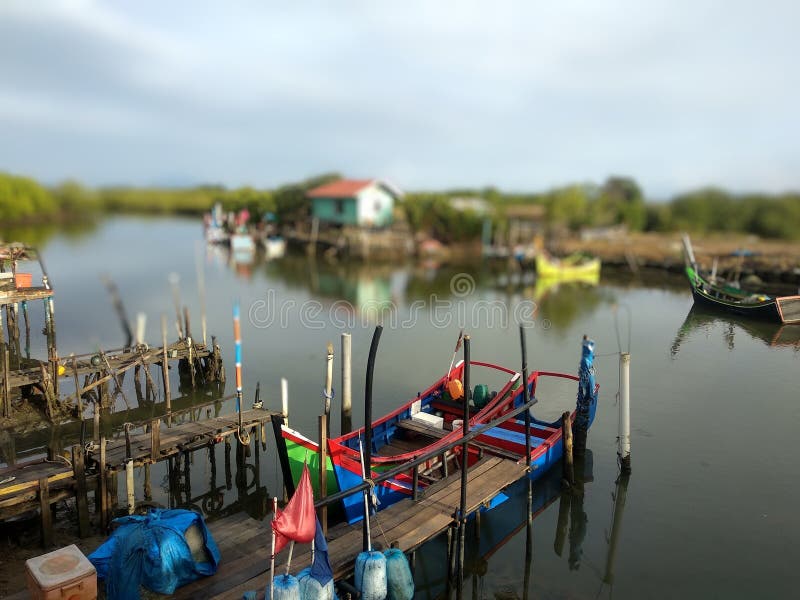 A Calm View of Fishing Base in the Morning Stock Photo - Image of calm ...