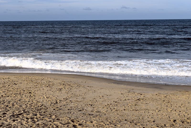 Ocean Front View from the Beach Stock Image - Image of water, mudflat ...