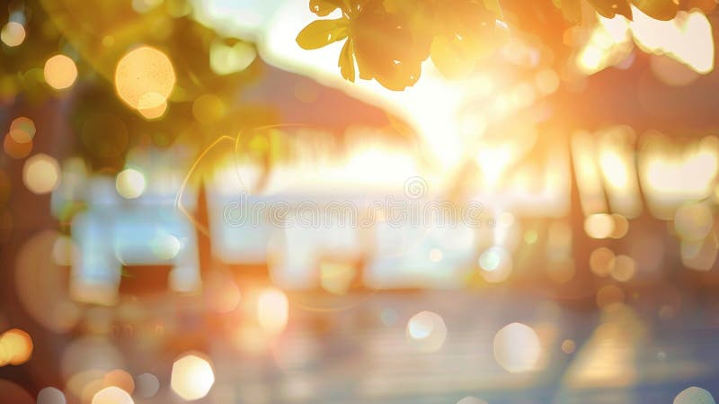 Calm Visual Space with Soft Beach Lounge Background and Summer Vibes ...