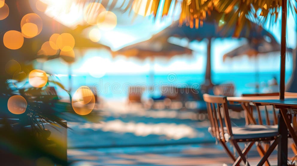 Calm Visual Space with Soft Beach Lounge Background and Summer Vibes ...