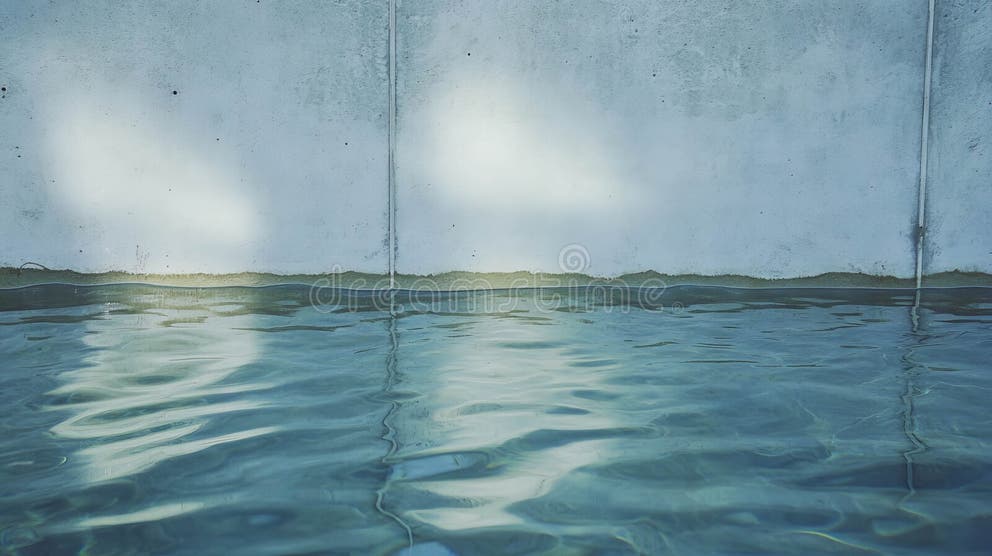 Calm Water Reflection Against Smooth Concrete Wall Texture for ...