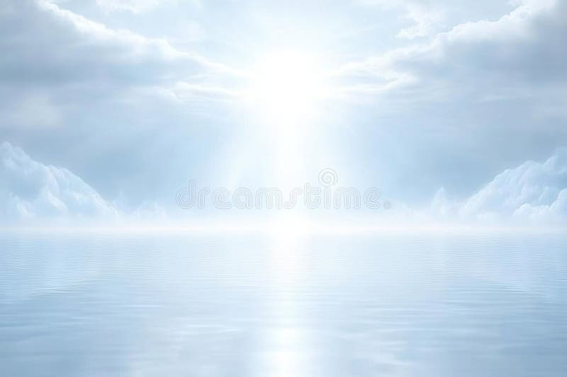 Calm Water Reflects Soft Light with Dreamy Clouds and Peaceful ...