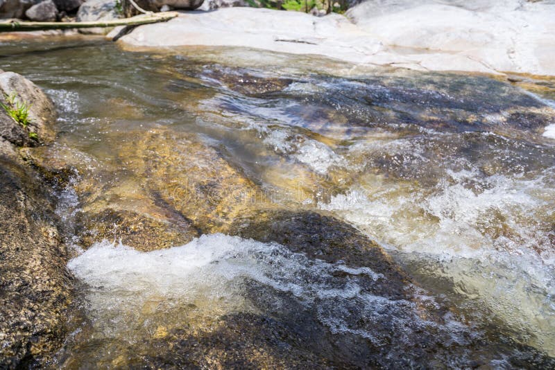 Calm Water Stream Around the Rocks Stock Image - Image of peaceful ...