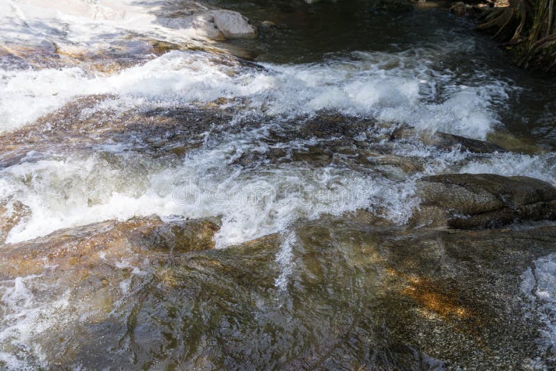 Calm Water Stream Around the Rocks Stock Photo - Image of creek ...