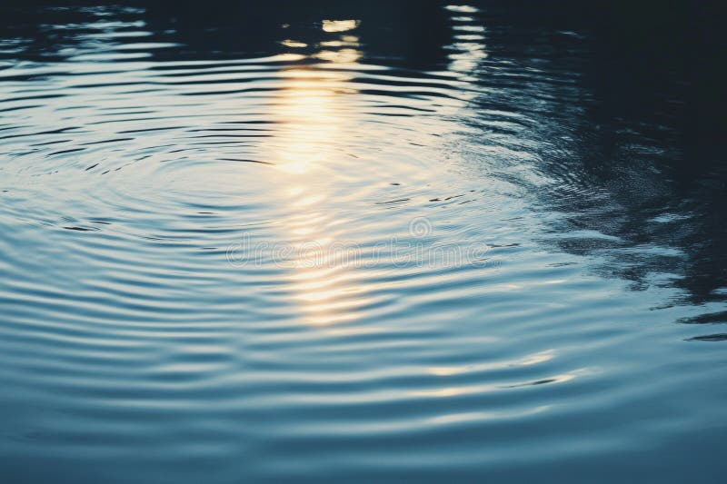 Calm Water Surface Displays Soft Ripples, with Light Reflections ...