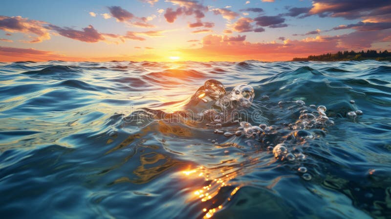 Calm Water Surface. Reflection in the Water. Generative AI. Stock ...