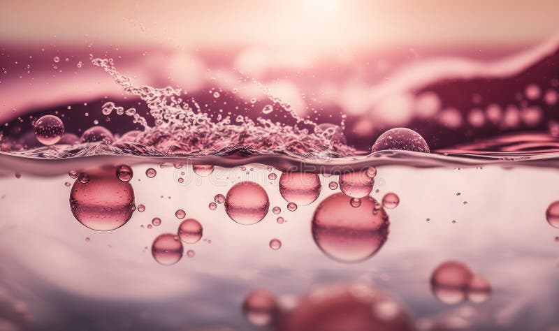 Calm Water Surface Texture with Splashes and Bubbles for Web and Print ...