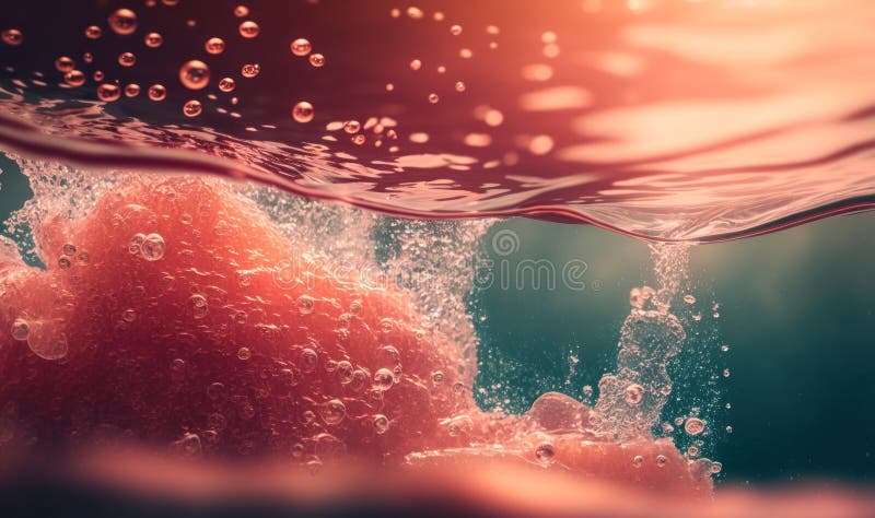 Calm Water Surface Texture with Splashes and Bubbles for Web and Print ...