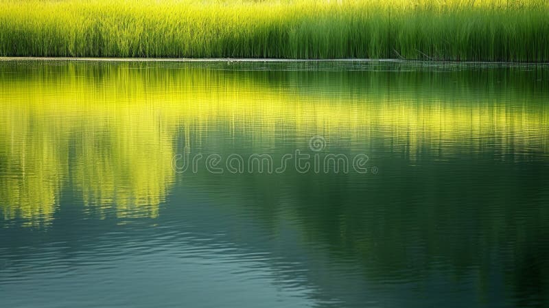 Calm Waters Reflect the Tranquility of a Serene, Minimalist Spring ...