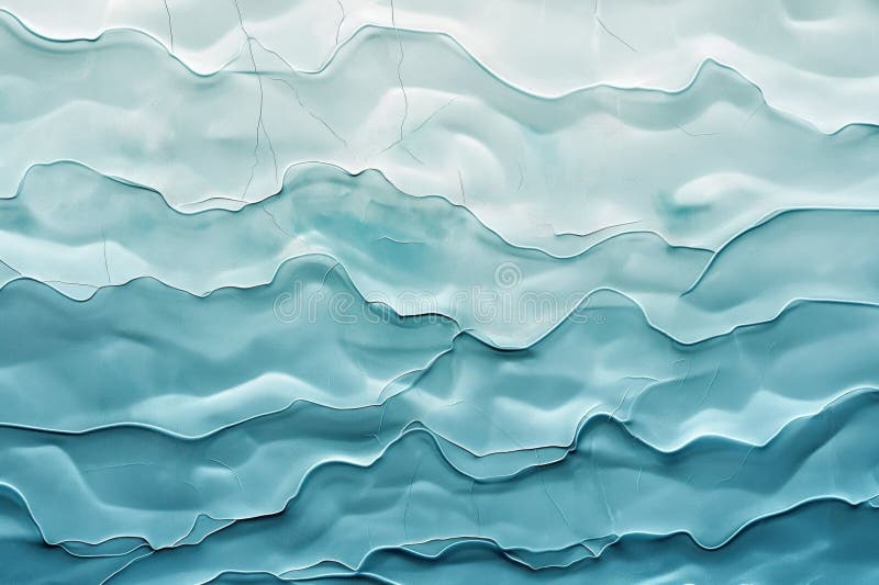 Digital Ocean Illustration Features Wavy Blue Lines on Gradient ...