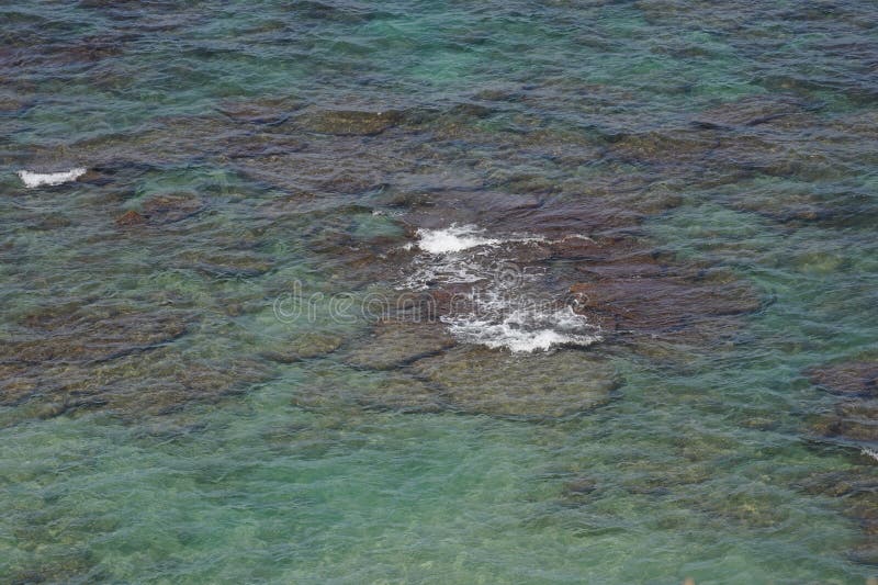 Calm Waves Rocky Seabed Mediterranean Coast Stock Photos - Free ...