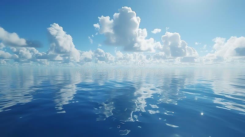 Calm Weather on the Sea with Beautiful Clouds Stock Photo - Image of ...