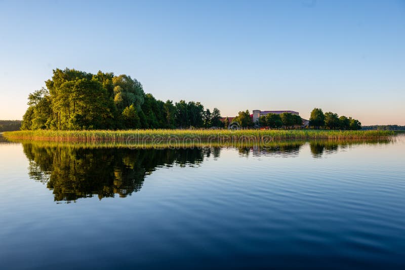 Calm Weather Sunset on Country Lake Stock Photo - Image of travel ...