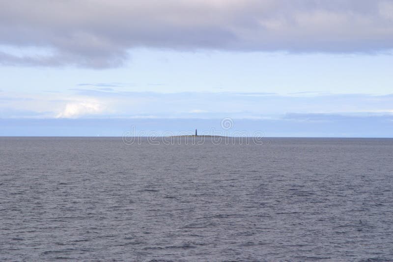 Calm White Sea and Lighthouse in the Distance on the Island Stock Image ...