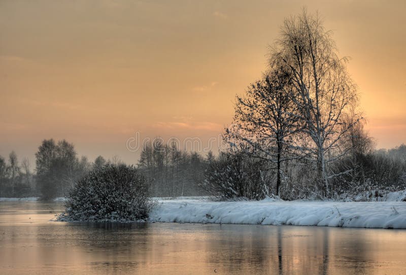 Calm winter landscape stock photo. Image of silence, snow - 15865836