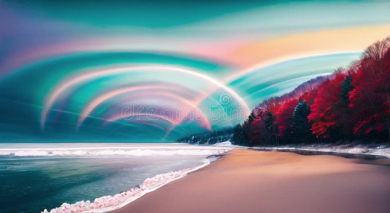 Calm Winter Vacation in Nature. Landscape Ai Generated Stock ...