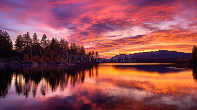 Calm yellow pink sky stock illustration. Illustration of atmosphere ...