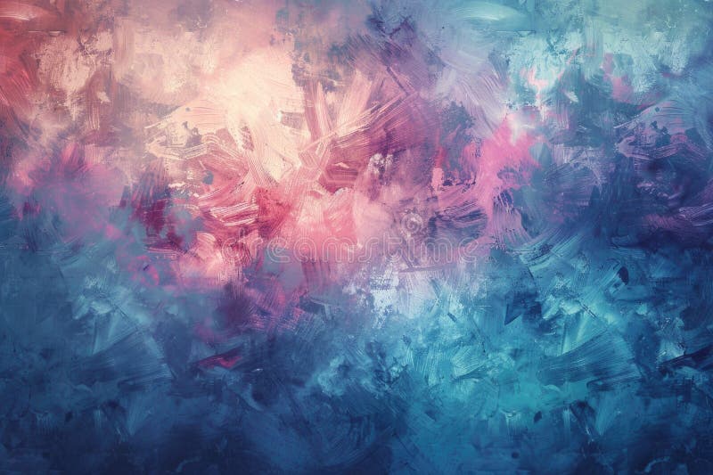A Calming Abstract Art Piece Featuring Shades of Blue and Pink Stock ...