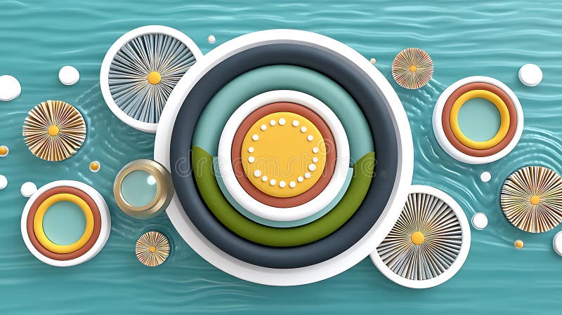 Calming Abstract Geometric Shapes and Patterns Float Gently on Textured ...