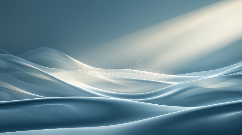 Calming Abstract Ocean Scene Gentle Waves in a Minimalist Digital Art ...