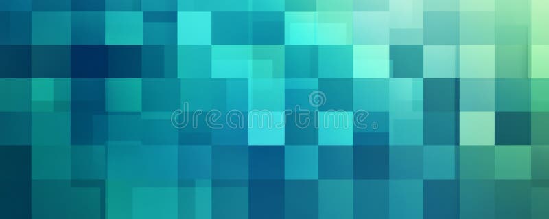 A Calming Blue and Green Geometric Pattern with Layered Squares and ...